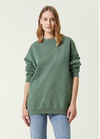 Anine Bing Kadın Yeşil Bisiklet Yaka Baskılı Sweatshirt S EU Anine Bing Kadın Yeşil Bisiklet Yaka Baskılı Sweatshirt S EU