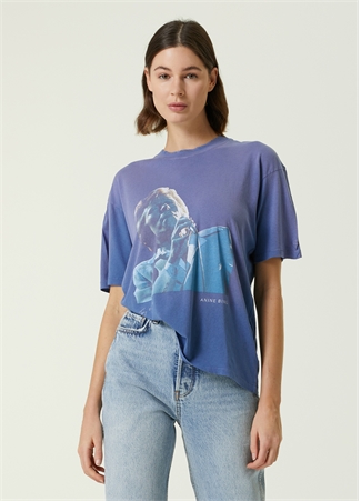 Anine Bing Kadın x To Bowie Ida Mavi T-shirt L EU Anine Bing Kadın x To Bowie Ida Mavi T-shirt L EU