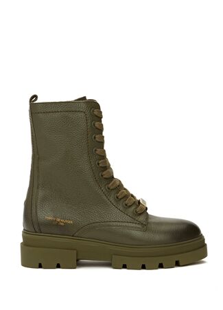 Tommy Hilfiger Kadın Monochromatic Haki Deri Bot Yeşil 36 EU