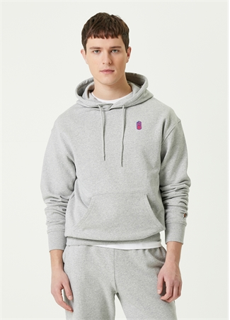 Icecream Erkek Gri Kapüşonlu Figür Detaylı Sweatshirt S EU