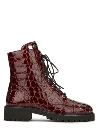 Giuseppe Zanotti Kadın Bordo Dokulu Deri Bot 36 EU