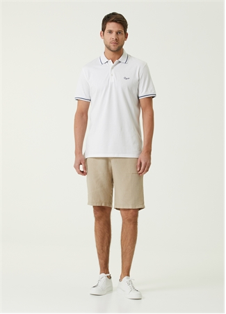 Z Zegna Erkek Bej Beli Kordonlu Keten Bermuda 54 IT Z Zegna Erkek Bej Beli Kordonlu Keten Bermuda 54 IT