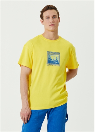 Les Benjamins Erkek Sarı Fotoğraf Baskılı Logolu Oversized T-shirt L Eu Les Benjamins Erkek Sarı Fotoğraf Baskılı Logolu Oversized T-shirt L Eu