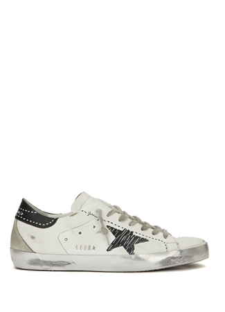 Golden Goose Erkek Super Star Beyaz Eskitme Dokulu Deri Sneaker Siyah 40 EU Golden Goose Erkek Super Star Beyaz Eskitme Dokulu Deri Sneaker Siyah 40 EU
