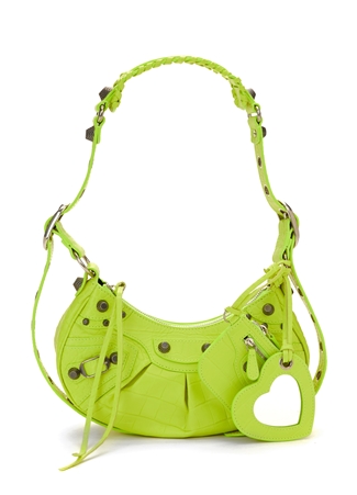 Balenciaga Kadın Le Cagole Xs Yeşil Deri Omuz Çantası Eu