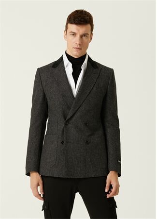 Dolce&Gabbana Erkek Gri Çizgi Desenli Ceket 48 IT