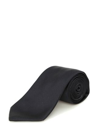 Canali Erkek Siyah İpek Kravat EU
