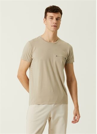 Isaora Erkek Bej Cep Detaylı T-shirt S EU