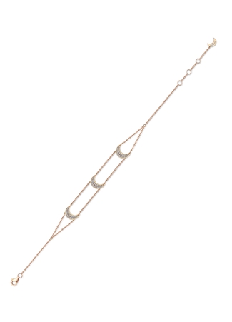 Mevaris Kadın Ay Detaylı Altın Rengi Bilezik Pembe EU