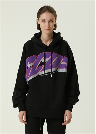 Gcds Kadın Siyah Kapüşonlu Baskılı Sweatshirt S EU Gcds Kadın Siyah Kapüşonlu Baskılı Sweatshirt S EU