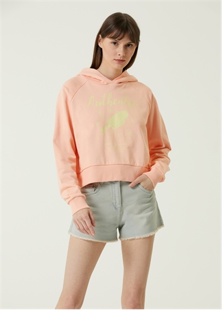 Academia Kadın Somon Kapüşonlu Baskılı Sweatshirt Kırmızı XS Academia Kadın Somon Kapüşonlu Baskılı Sweatshirt Kırmızı XS