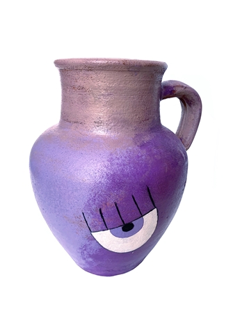 Eye Sicilia Viola Mor Göz Baskılı Toprak Vazo