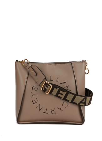 Stella McCartney Kadın Vizon Logo Delikli Omuz Çantası Bej EU Stella McCartney Kadın Vizon Logo Delikli Omuz Çantası Bej EU