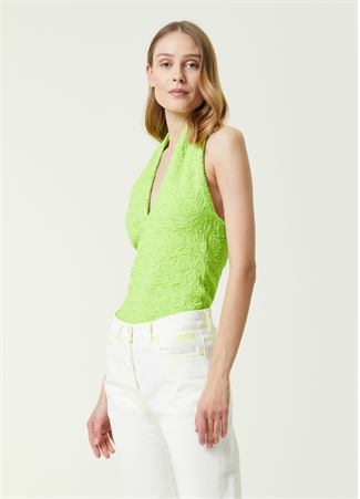 Msgm Kadın Yeşil Halter Yaka Jakarlı Bluz 38 IT Msgm Kadın Yeşil Halter Yaka Jakarlı Bluz 38 IT
