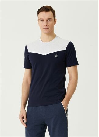 Brunello Cucinelli Erkek Lacivert Logo Detaylı T-shirt S EU Brunello Cucinelli Erkek Lacivert Logo Detaylı T-shirt S EU