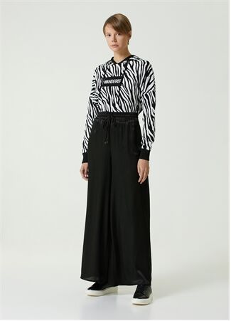 Beymen Club Kadın Parlak Siyah Bol Paça Pantolon 42