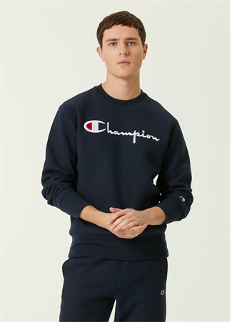 Champion Erkek Lacivert Logolu Sweatshirt XS EU Champion Erkek Lacivert Logolu Sweatshirt XS EU