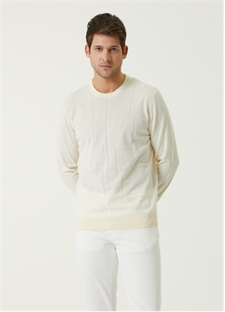 Corneliani Erkek Beyaz Çizgi Detaylı Triko Bej 56 IT Corneliani Erkek Beyaz Çizgi Detaylı Triko Bej 56 IT