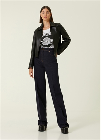 Versace Kadın Oversize Lacivert Jean Pantolon 26 IT Versace Kadın Oversize Lacivert Jean Pantolon 26 IT