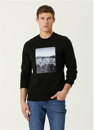 John Frank Erkek Cool Siyah Fotoğraf Baskılı Sweatshirt S EU John Frank Erkek Cool Siyah Fotoğraf Baskılı Sweatshirt S EU