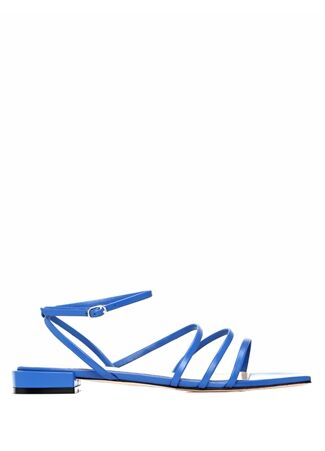 Beymen Collection Kadın Mavi İnce Bantlı Deri Sandalet 37