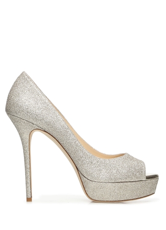 Jimmy Choo Kadın Jennica Silver Deri Gece Ayakkabısı Altın Rengi 39 EU