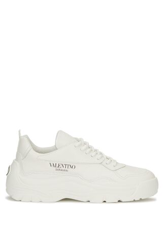 Valentino Garavani Kadın Gumboy Beyaz Logolu Deri Sneaker 35 EU