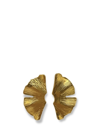 Linya Jewellery Kadın Leta Yaprak Formlu Gümüş Rengi Küpe Altın EU Linya Jewellery Kadın Leta Yaprak Formlu Gümüş Rengi Küpe Altın EU