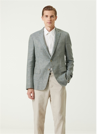 Pal Zileri Erkek Yeşil Kelebek Yaka Keten Ceket 48 IT Pal Zileri Erkek Yeşil Kelebek Yaka Keten Ceket 48 IT