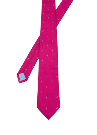 Tino Cosma Erkek Pembe Mikro Çiçek Desenli İpek Kravat EU Tino Cosma Erkek Pembe Mikro Çiçek Desenli İpek Kravat EU