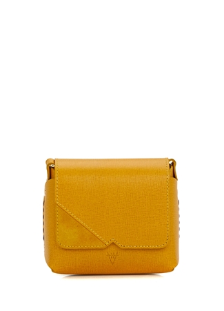 Hiva Atelier Kadın Mare Baby Hardal Deri Omuz Çantası Sarı EU
