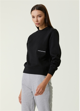 CK Jeans Kadın Siyah Logo Nakışlı Sweatshirt XS EU CK Jeans Kadın Siyah Logo Nakışlı Sweatshirt XS EU