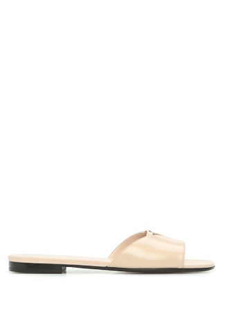 Prada Kadın Bej Logolu Deri Terlik 36 EU