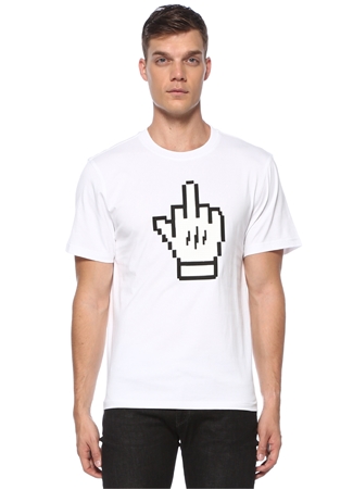 8-Bit by Mhrs Erkek Beyaz 3D Figür Baskılı Basic T-shirt XS EU 8-Bit by Mhrs Erkek Beyaz 3D Figür Baskılı Basic T-shirt XS EU