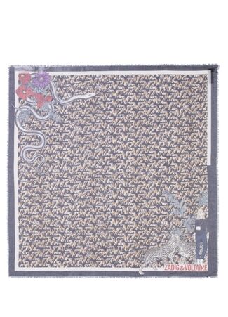 Zadig&Voltaire Kadın Gri Turuncu Geometrik Desenli Şal Siyah EU Zadig&Voltaire Kadın Gri Turuncu Geometrik Desenli Şal Siyah EU