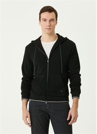 Luciano Barbera Erkek Siyah Kapüşonlu Yün Sweatshirt 54 IT Luciano Barbera Erkek Siyah Kapüşonlu Yün Sweatshirt 54 IT