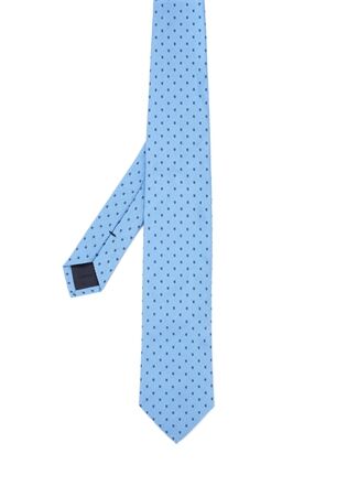 Cerimonia Erkek Mavi Desenli İpek Kravat EU