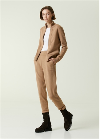 Beymen Collection Kadın Camel Şerit Garnili Yün Triko Pantolon Bej S Beymen Collection Kadın Camel Şerit Garnili Yün Triko Pantolon Bej S