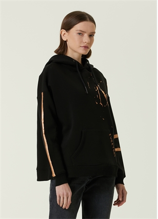 Look Project Kadın Hope Siyah Kapüşonlu Baskılı Sweatshirt M EU Look Project Kadın Hope Siyah Kapüşonlu Baskılı Sweatshirt M EU