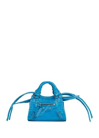 Balenciaga Kadın Neo Classic Mavi Deri Omuz Çantası EU