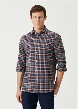 Kiton Erkek Lacivert Ekoseli Gömlek M EU Kiton Erkek Lacivert Ekoseli Gömlek M EU