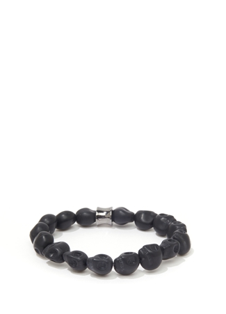 Academia Erkek Siyah Büyük Kuru Kafa Boncuklu Bileklik EU IT Academia Erkek Siyah Büyük Kuru Kafa Boncuklu Bileklik EU IT