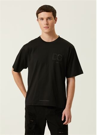 Dolce&Gabbana Erkek Siyah Bisiklet Yaka Logolu T-shirt 44 IT