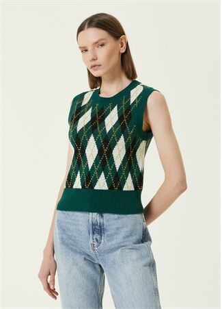 Staud Kadın Yeşil Jakarlı Süveter S EU