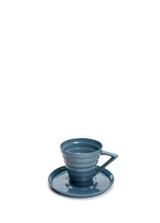 Creathings Joy Mavi Çizgi Dokulu Porselen Kahve Bardağı Creathings Joy Mavi Çizgi Dokulu Porselen Kahve Bardağı