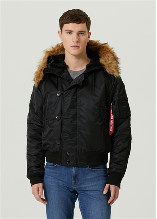 Alpha Industries Erkek Siyah Kapüşonlu Parka XS EU Alpha Industries Erkek Siyah Kapüşonlu Parka XS EU