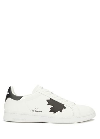 Dsquared2 Erkek Boxer Beyaz Siyah Deri Sneaker 40 EU