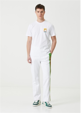 Casablanca Erkek Beyaz Logo Şeritli Organik Pamuk Eşofman Altı L EU Casablanca Erkek Beyaz Logo Şeritli Organik Pamuk Eşofman Altı L EU