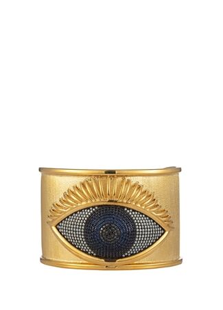 Begum Khan Kadın Göz İşlemeli Kelepçe Bileklik Lacivert EU