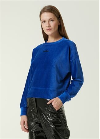 Beymen Club Kadın Mavi Yazı Nakışlı Sweatshirt XS